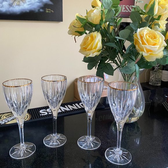 Mikasa | Dining | Vintage Mikasa Golden Tiara Crystal Water Goblets ...